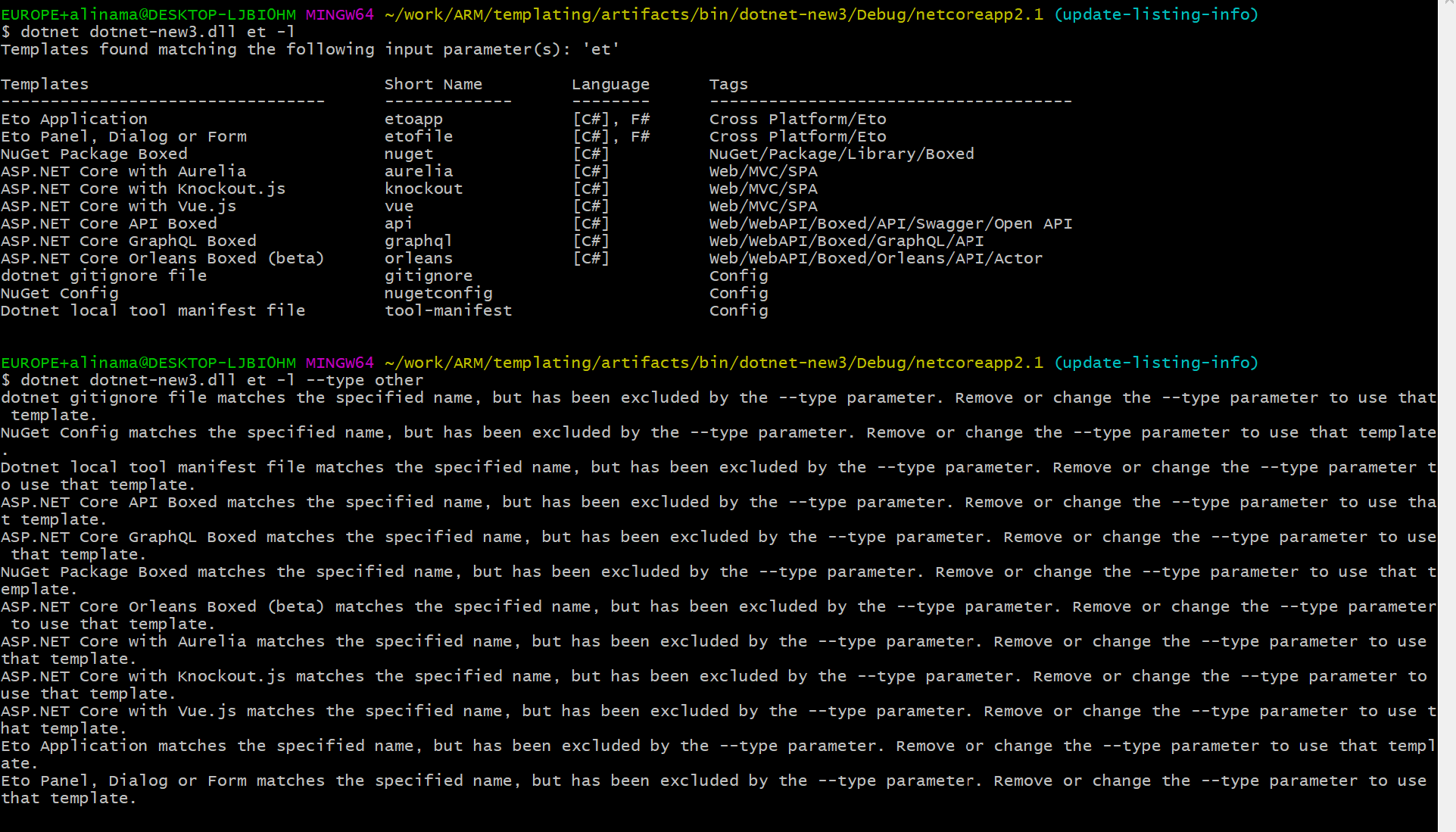 Update information in the listing when the type parameter was provided. · Issue #2457 · dotnet ...