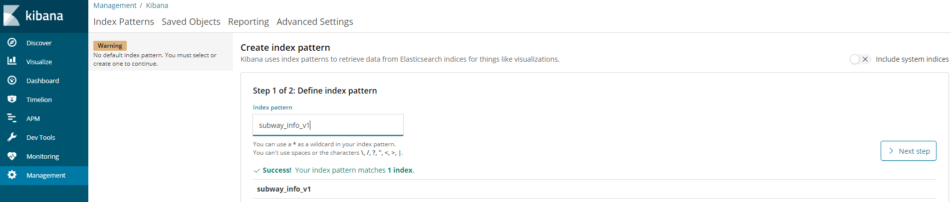 I can't Create index pattern with Kibana · Issue #21733 · elastic/kibana · GitHub