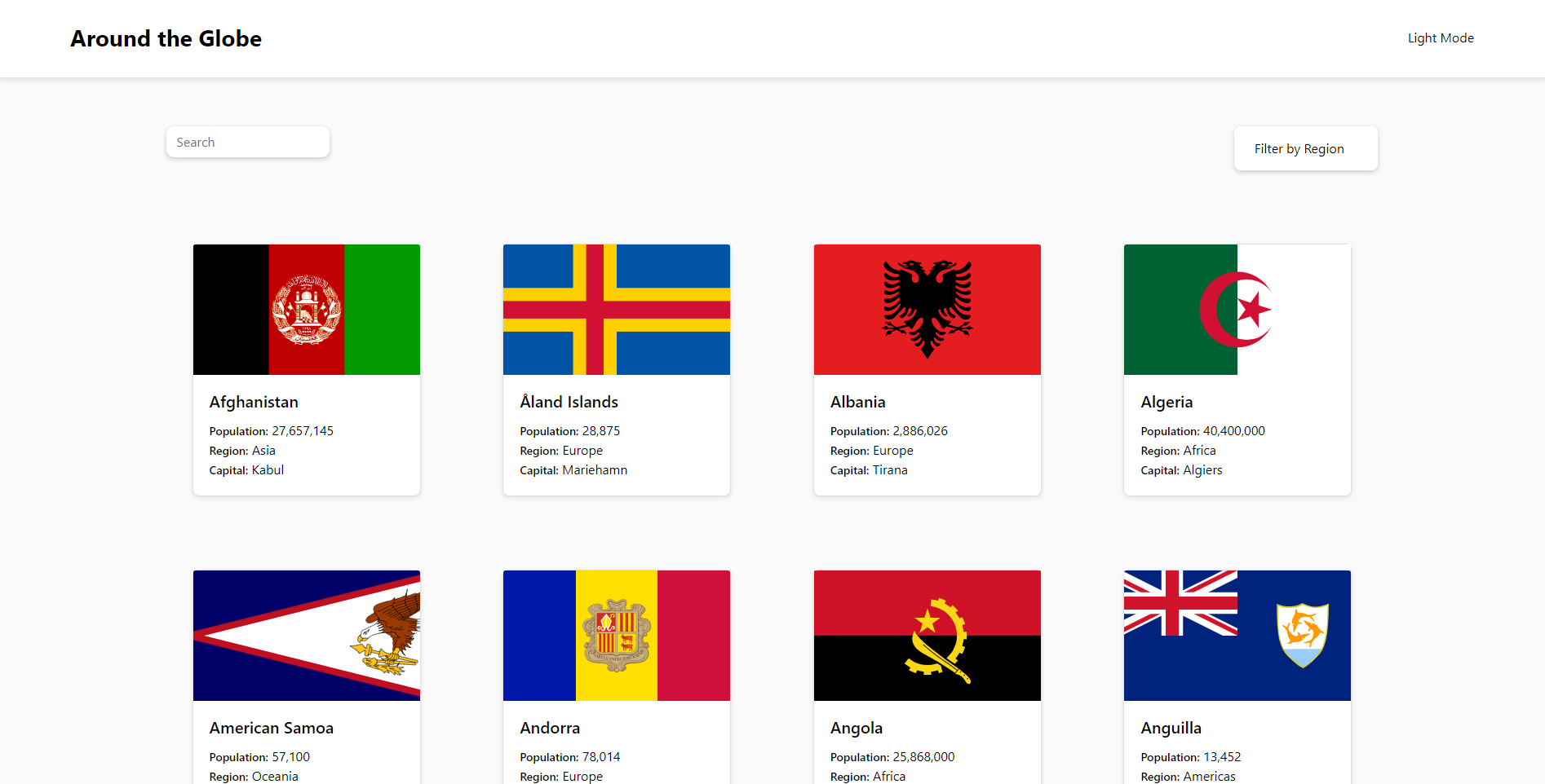 GitHub - nadbad/countries-around-globe