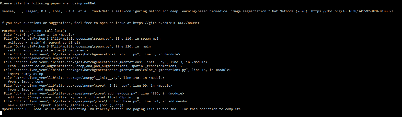 Error While Training On The Hippocampus Dataset Example · Issue 1176 · Mic Dkfz Nnunet · Github