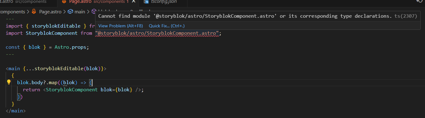 Problem trying to use StoryblokComponent when following tutorial ...