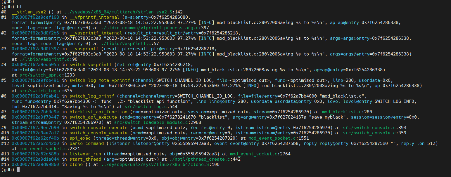 mod_blacklist模块导致freeswitch进程崩溃 · Issue #2208 · signalwire/freeswitch · GitHub
