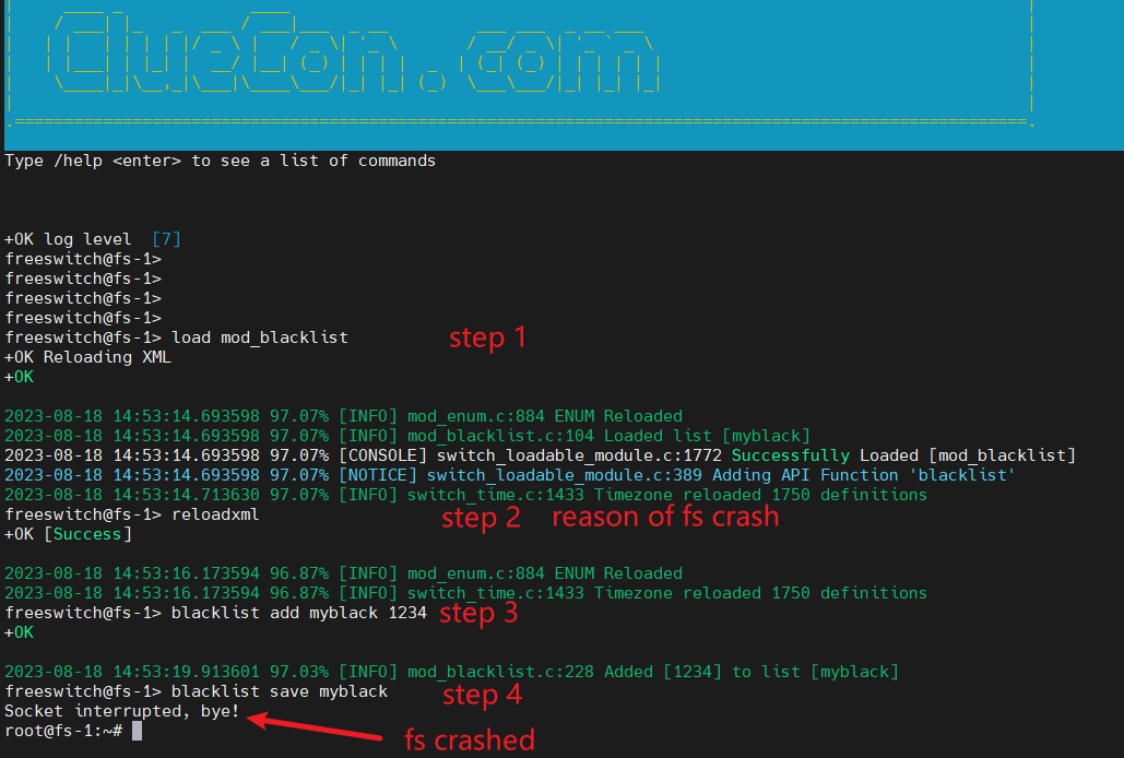 mod_blacklist模块导致freeswitch进程崩溃 · Issue #2208 · signalwire/freeswitch · GitHub
