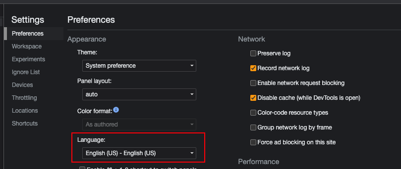 Can't set language to Chinese in DevTools · Issue #14733 · GoogleChrome/lighthouse · GitHub