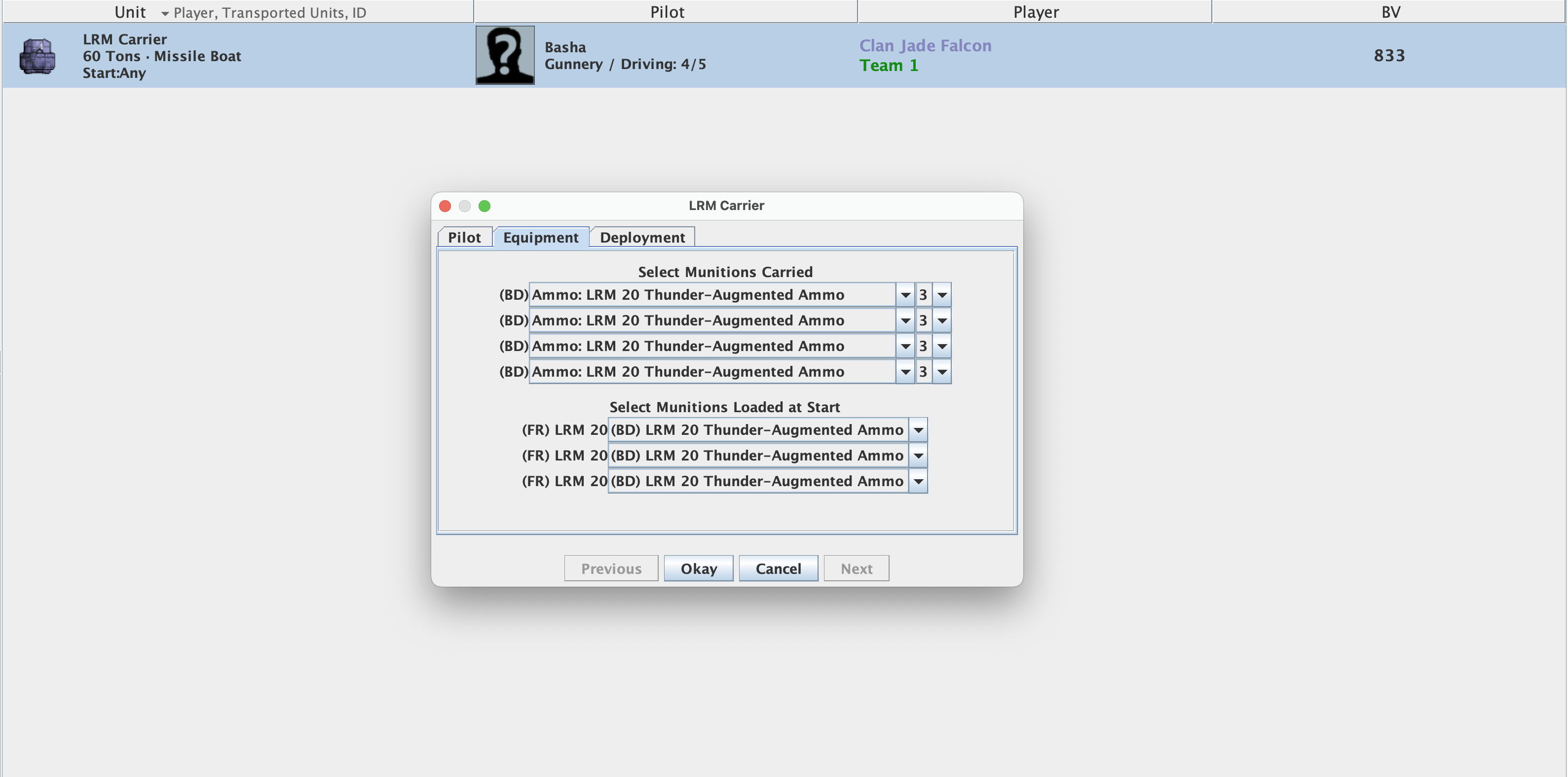 Thunder-Augmented LRMS BV · Issue #4706 · MegaMek/megamek · GitHub