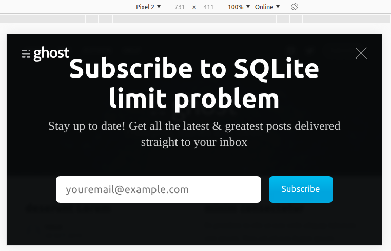 Cannot close email subscription signup form in Chrome or Firefox · Issue #630 · TryGhost/Casper ...
