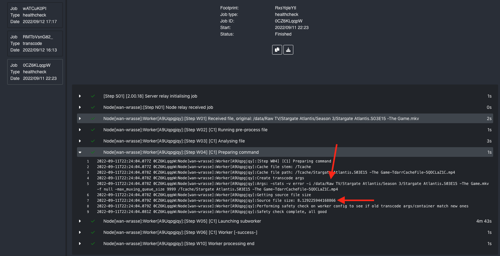 Post-transcode healthcheck rechecks original file instead of new file if library set to use ...