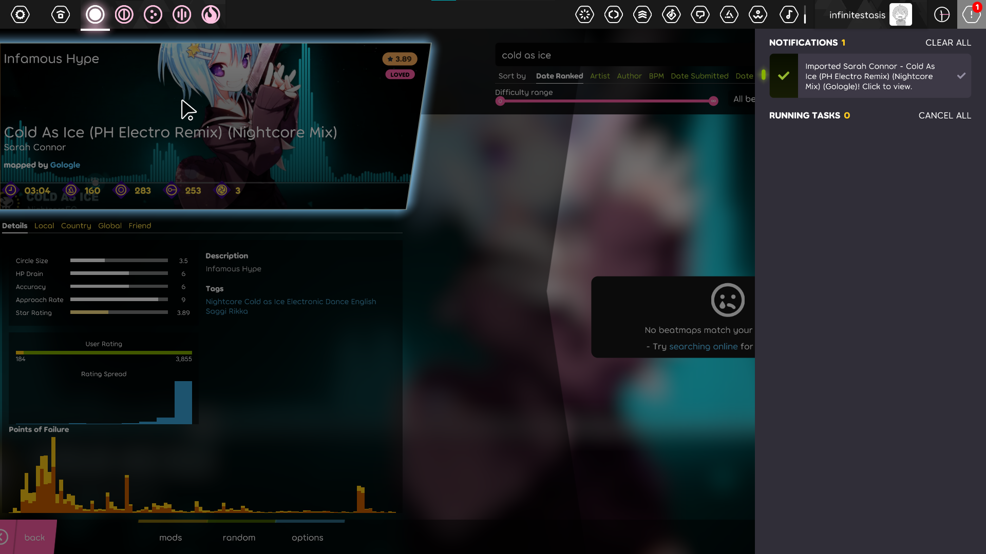 Lazer refuses to show a certain beatmap (Cold As Ice) · ppy osu · Discussion #22752 · GitHub
