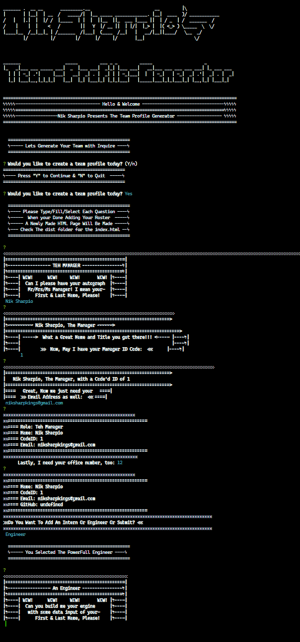 GitHub - Niksharpkings/Team-Profile-Generator: challenge is to build a Node.js command-line ...