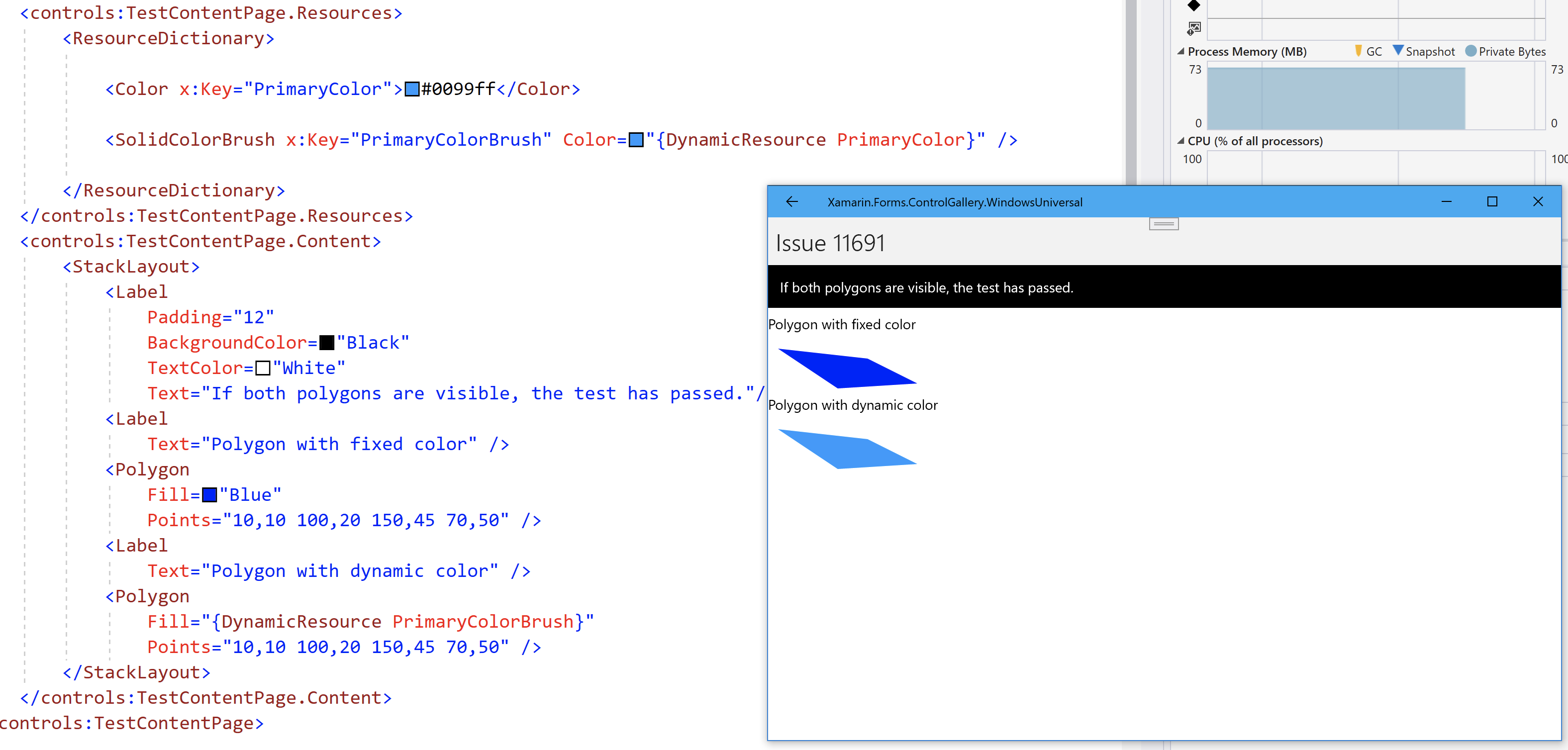 [Bug] Shape.Fill with DynimicResources keeps not working on UWP at Xamarin.Forms 5.0.0.1931 ...