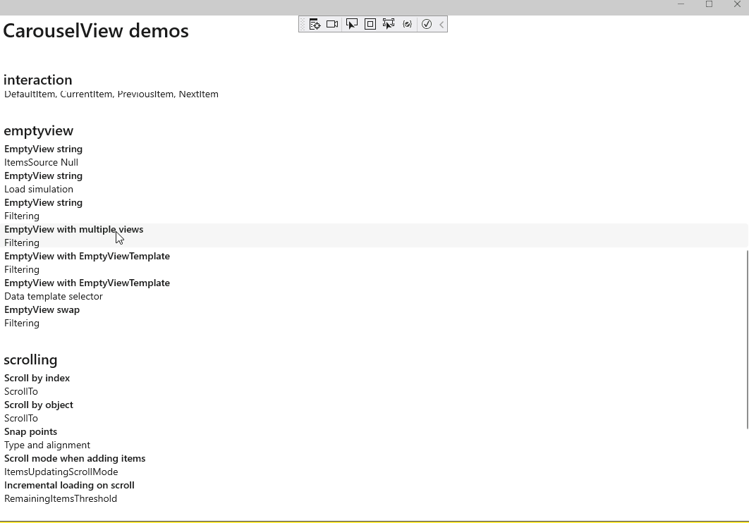 Windows Scenario Day Emptyview Using Template Displayed At The Same Time As The Content 