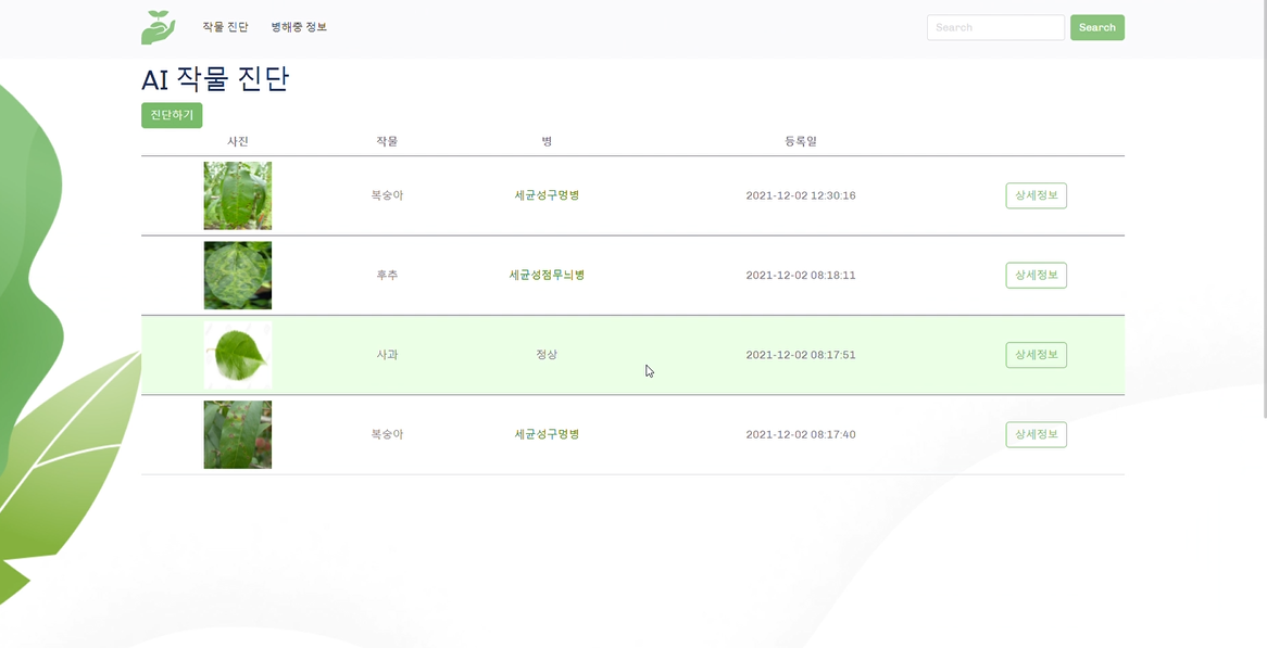 GitHub - jihyoung-lee/Plant_Disease_Detection_Web: 딥러닝을 이용한 병해충 피해 판별 시스템(WEB, Laravel)