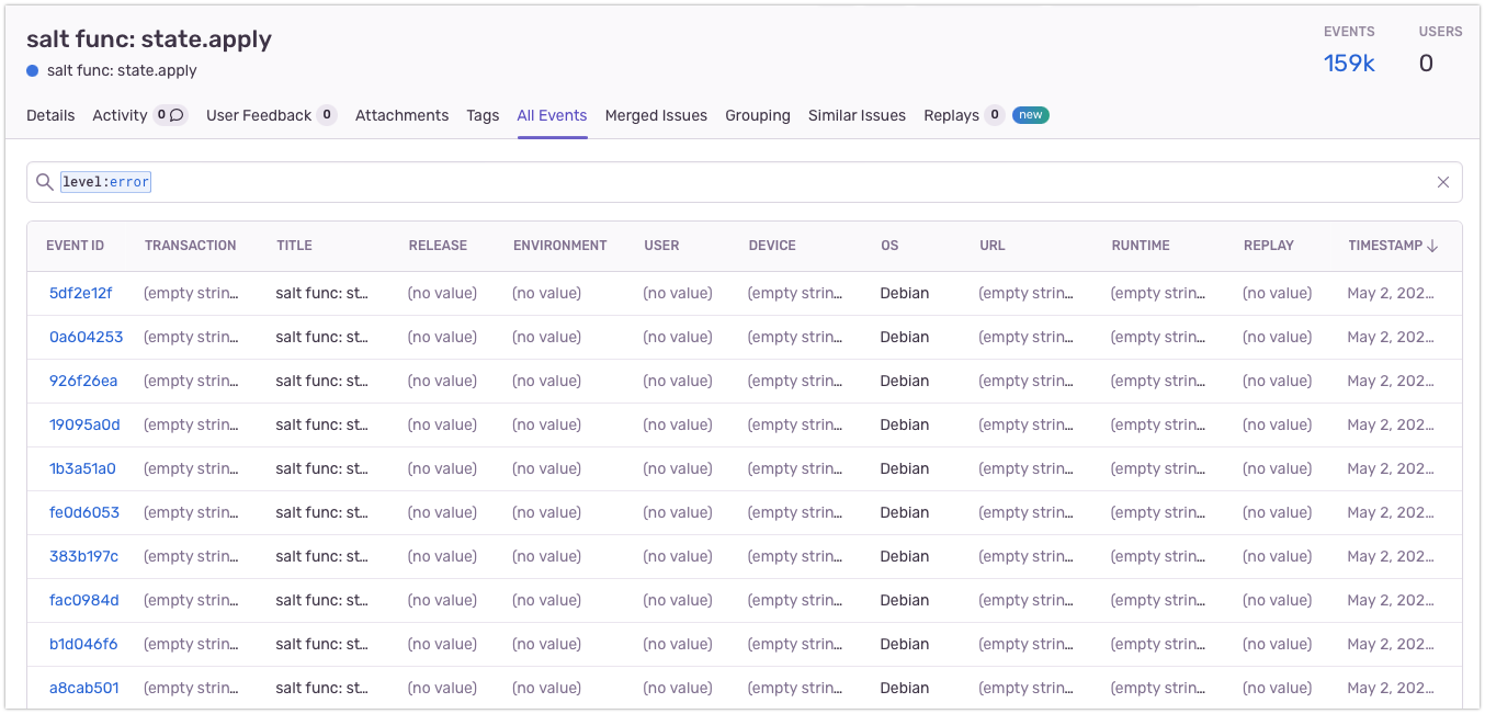 All events wasted columns · Issue #48329 · getsentry/sentry · GitHub