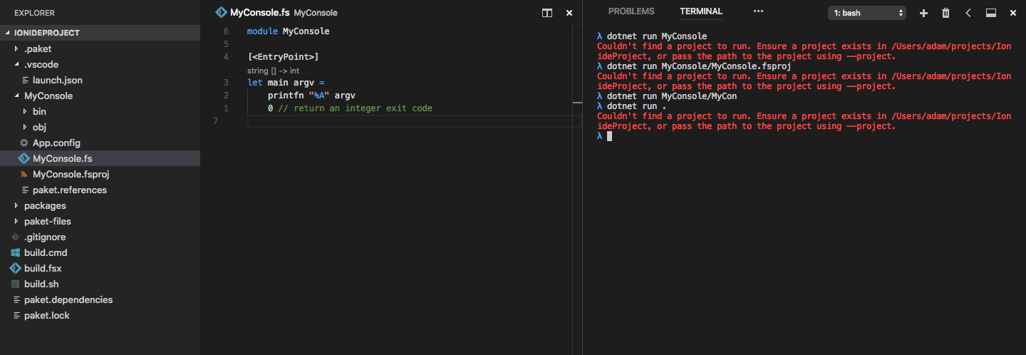 Unable To Run Project Built With Ionide Osx · Issue 698 · Ionideionide Vscode Fsharp · Github 