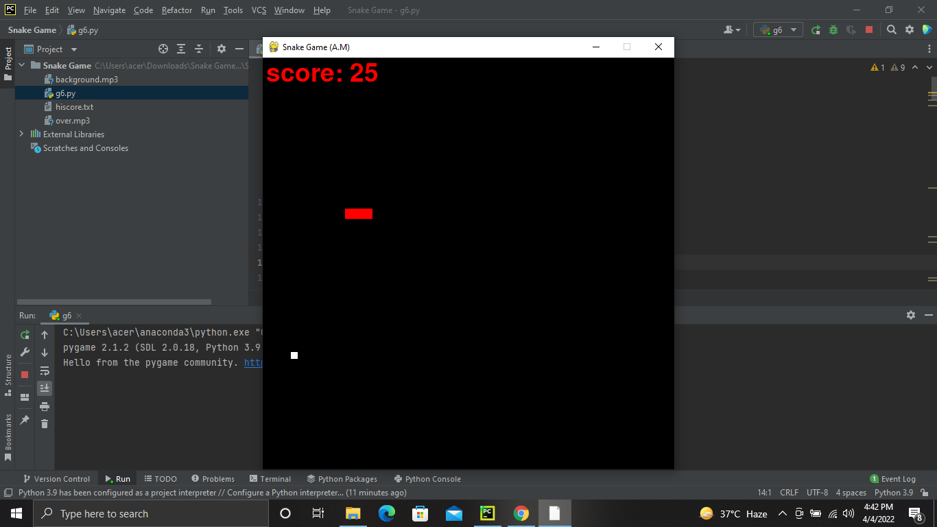 GitHub - Aadarsh3778/Snake-Game-Python: Python Fun/Game Project