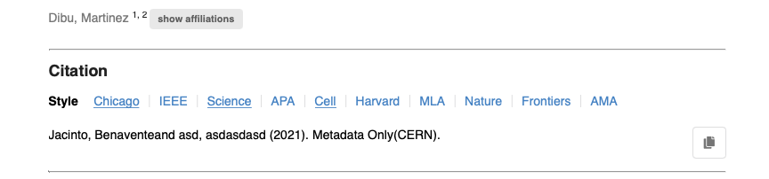 landing page: multiple citation styles underlined when previously selected, but not anymore ...