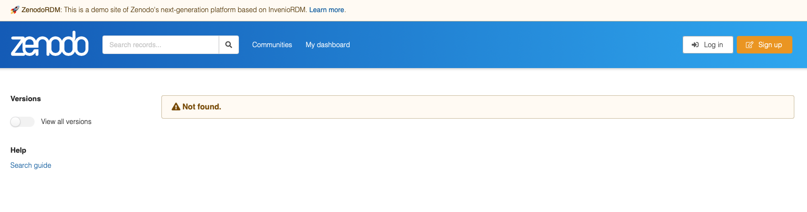 handle home page with no records · Issue #163 · zenodo/zenodo-rdm · GitHub