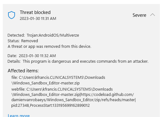 Microsoft Defender and Edge's SmartScreen both detect this as malware · Issue #5 ...