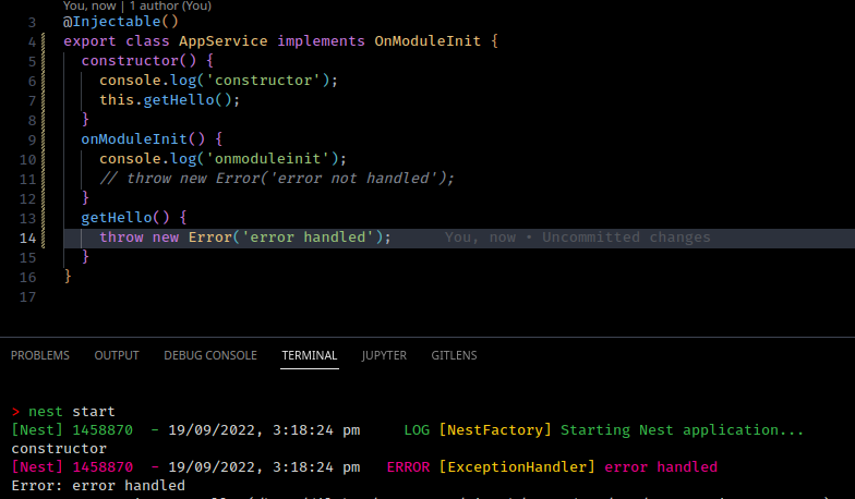 Exception Not Caught In Onmoduleinit · Issue 10298 · Nestjs Nest · Github