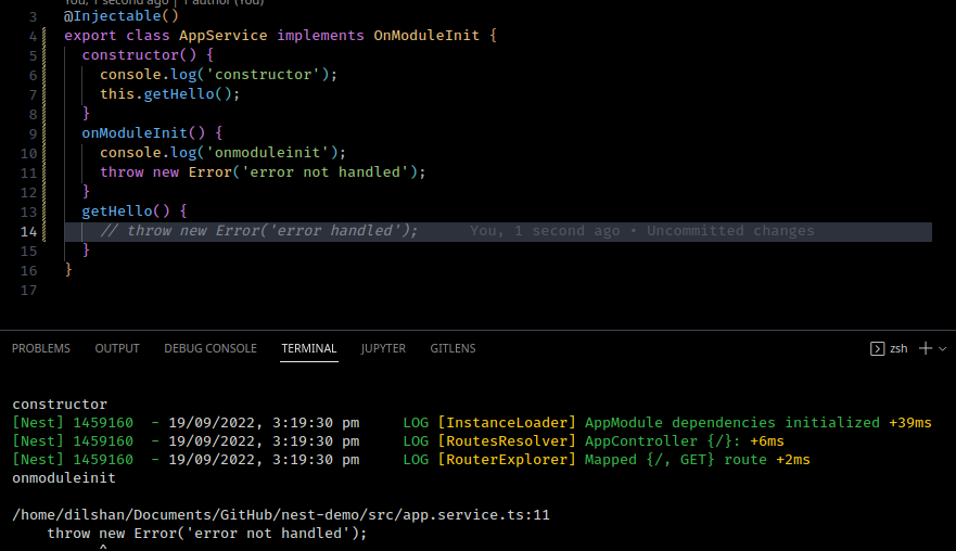 Exception Not Caught In Onmoduleinit · Issue 10298 · Nestjs Nest · Github