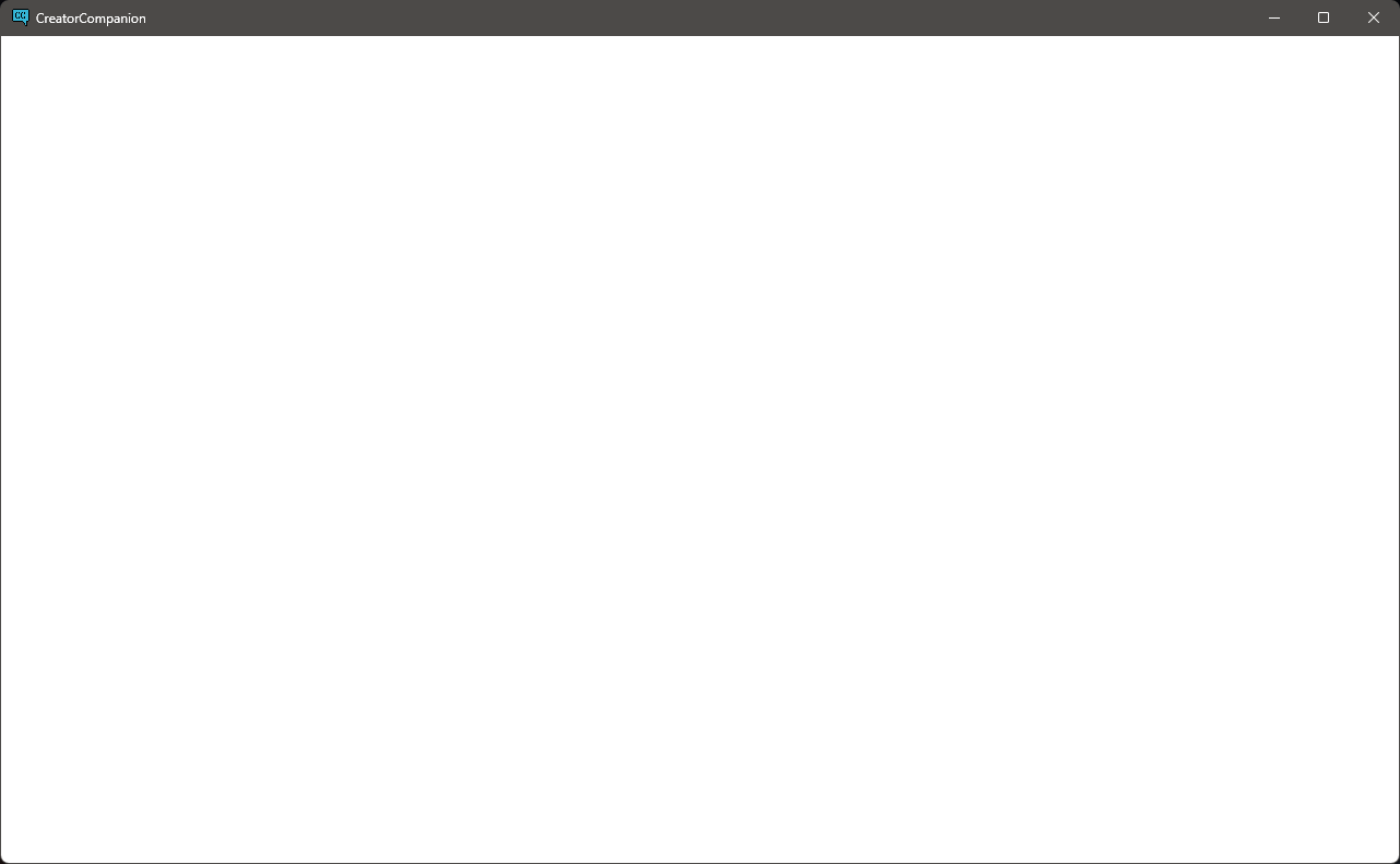[bug] White Screen · Issue 251 · Vrchat Community Creator Companion · Github