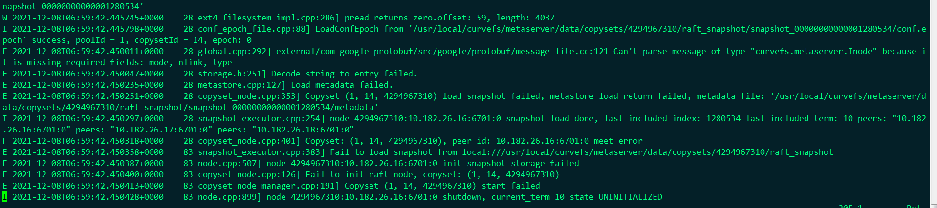 Copyset Failed To Load After The Meta Server Node Restarted · Issue 805 · Opencurve Curve · Github
