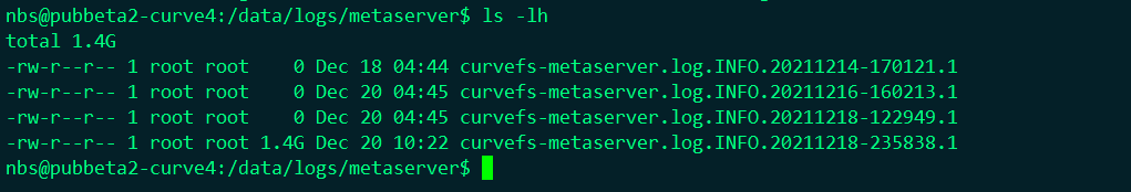 Data in the meta server log file is cleared · Issue #871 · opencurve/curve · GitHub