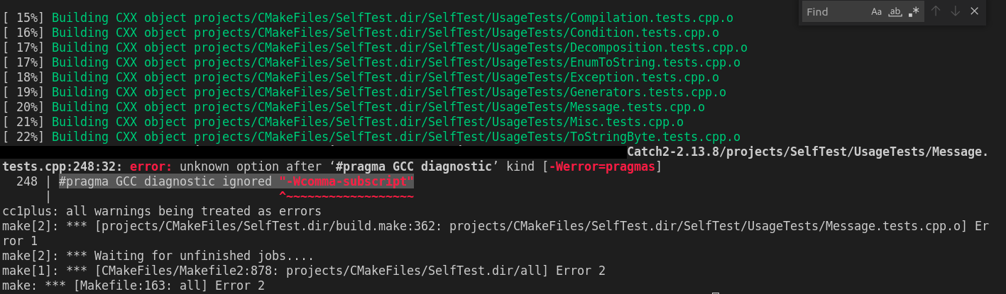Compilation Error In V2 13 8 Source Code · Issue 2375 · Catchorg Catch2 · Github