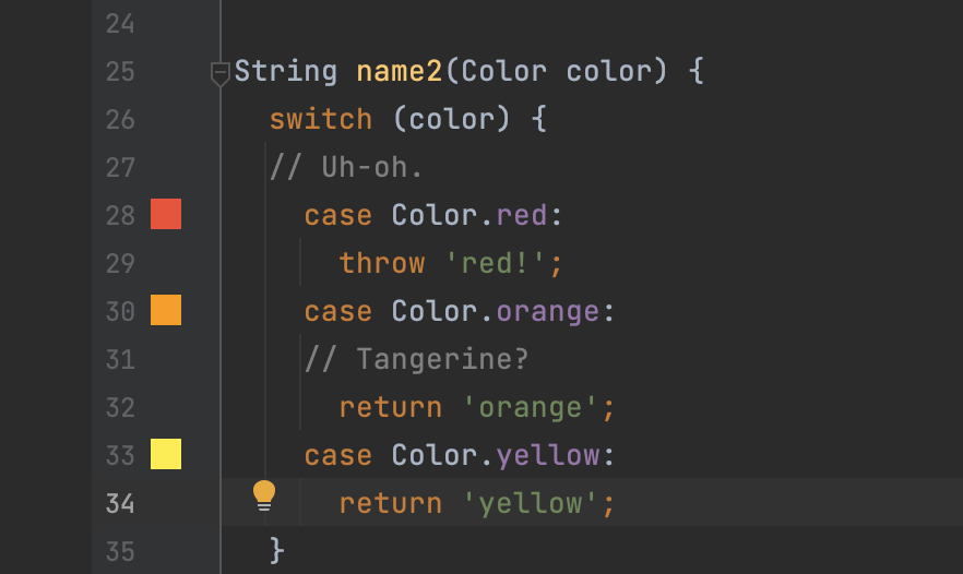 Color swatches not rendering for new switch expressions · Issue #6661 · flutter/flutter-intellij ...
