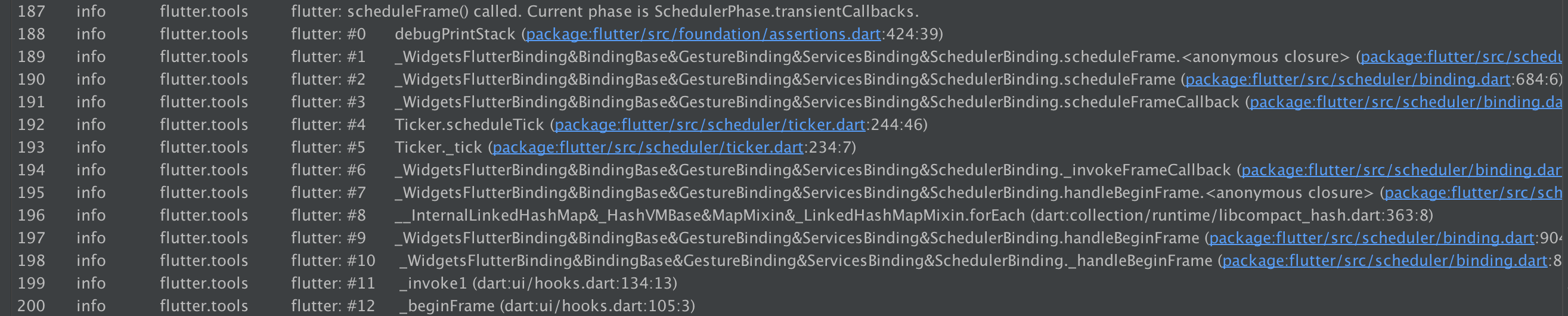 Consider nesting stacktrace entries · Issue #2485 · flutter/flutter-intellij · GitHub