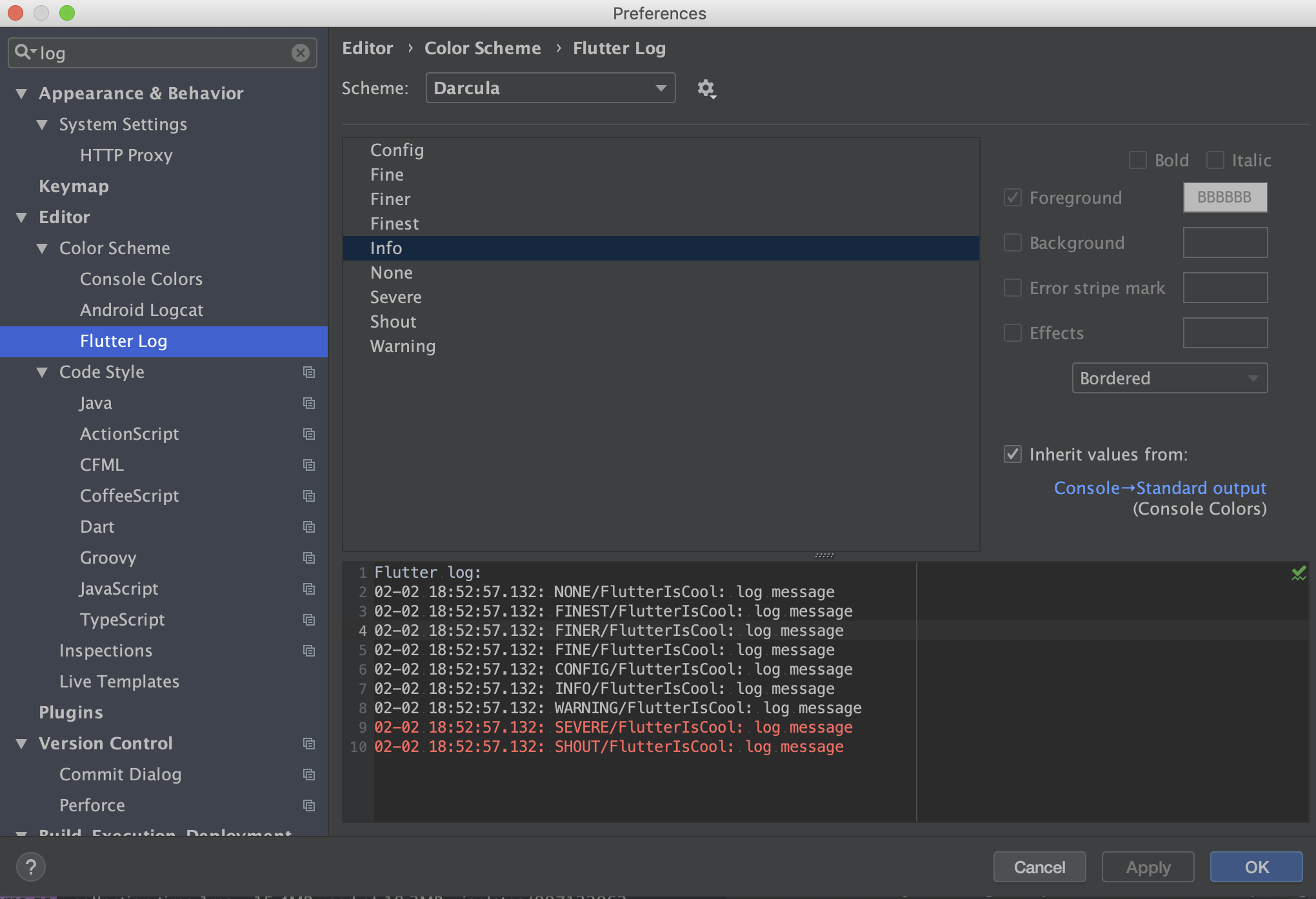 reconcile severity-driven log coloring w/ framework-provided error ...