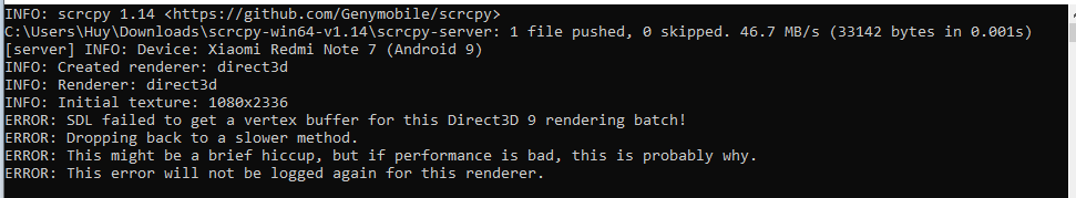 Scrcpy error ( Remi note 7) · Issue #1567 · Genymobile/scrcpy · GitHub