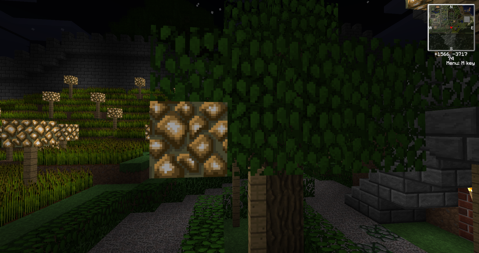 Normal Trees (Not Large Trees) replace fences with leaves when grown ...