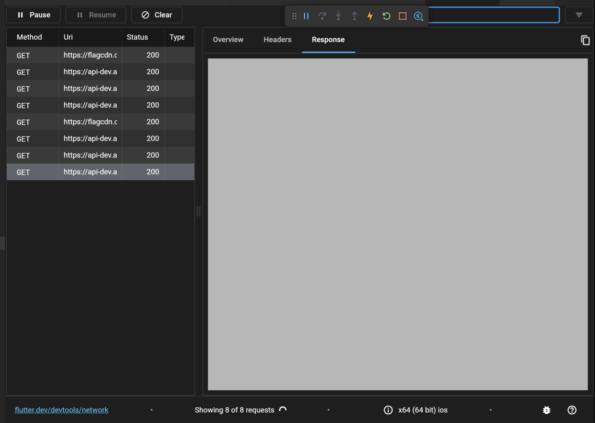 Network Response & Request is always empty · Issue #5327 · flutter/devtools · GitHub