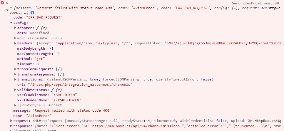 Mattermost does not load channels · Issue #7 · nextcloud/integration_mattermost · GitHub