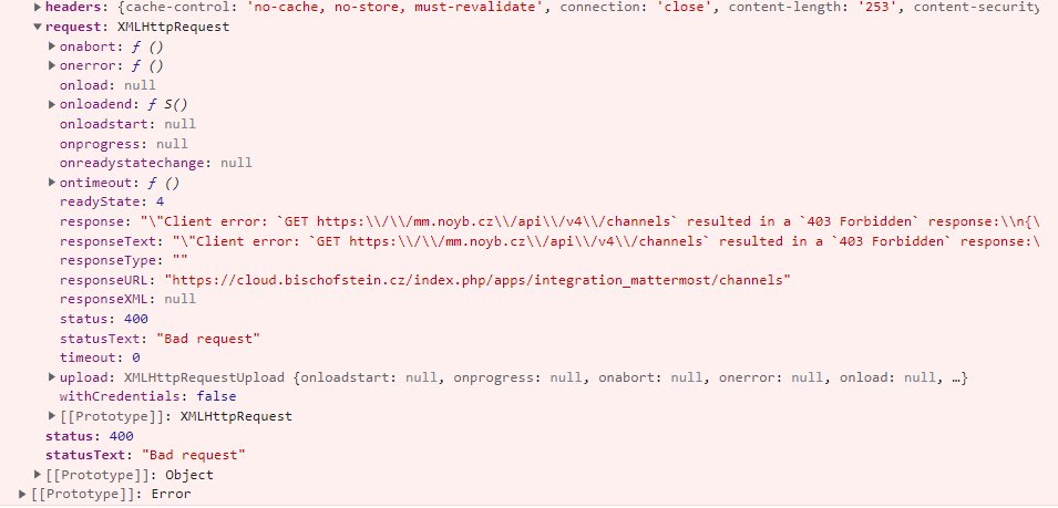 Mattermost does not load channels · Issue #7 · nextcloud/integration_mattermost · GitHub