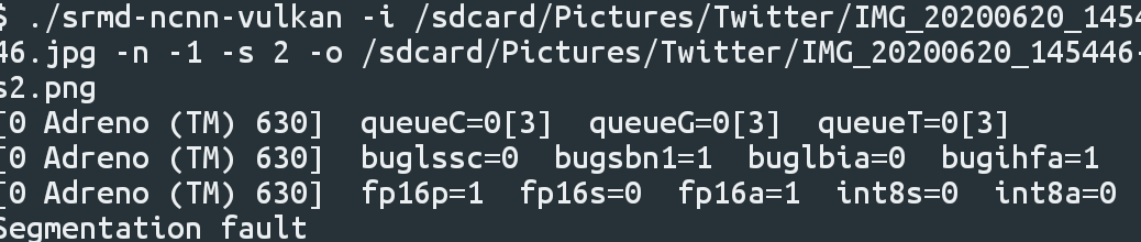 Segmentation Fault · Issue #1 · tanyiok1234/waifu2x_srmd-ncnn-vulkan-termux-binary · GitHub