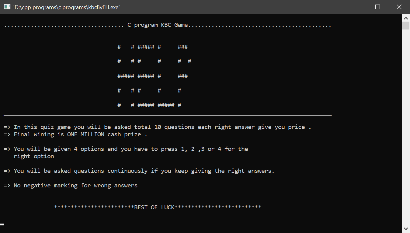 GitHub - riyaadwani3/Mini-kbc-quiz-project