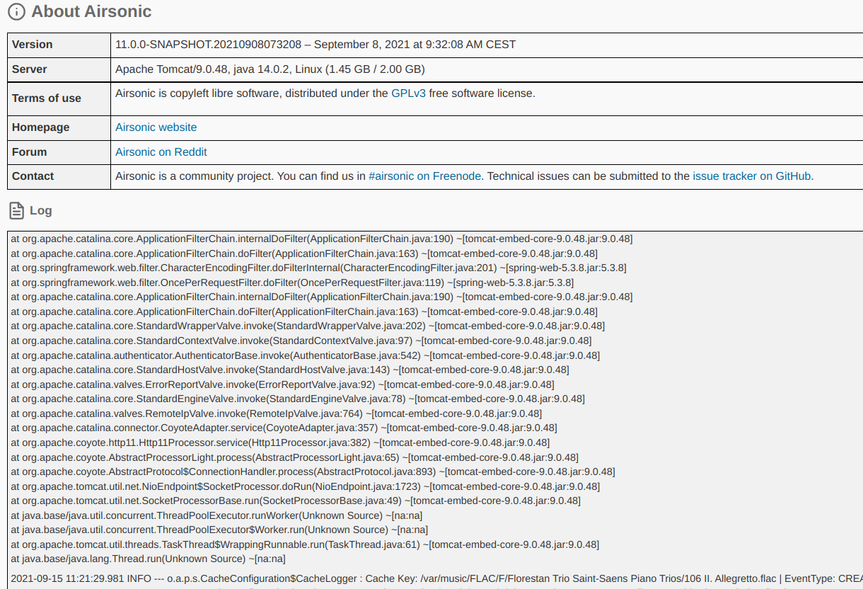 Cant play/add music to player, laggy interface, Media collection info · Issue #621 · airsonic ...