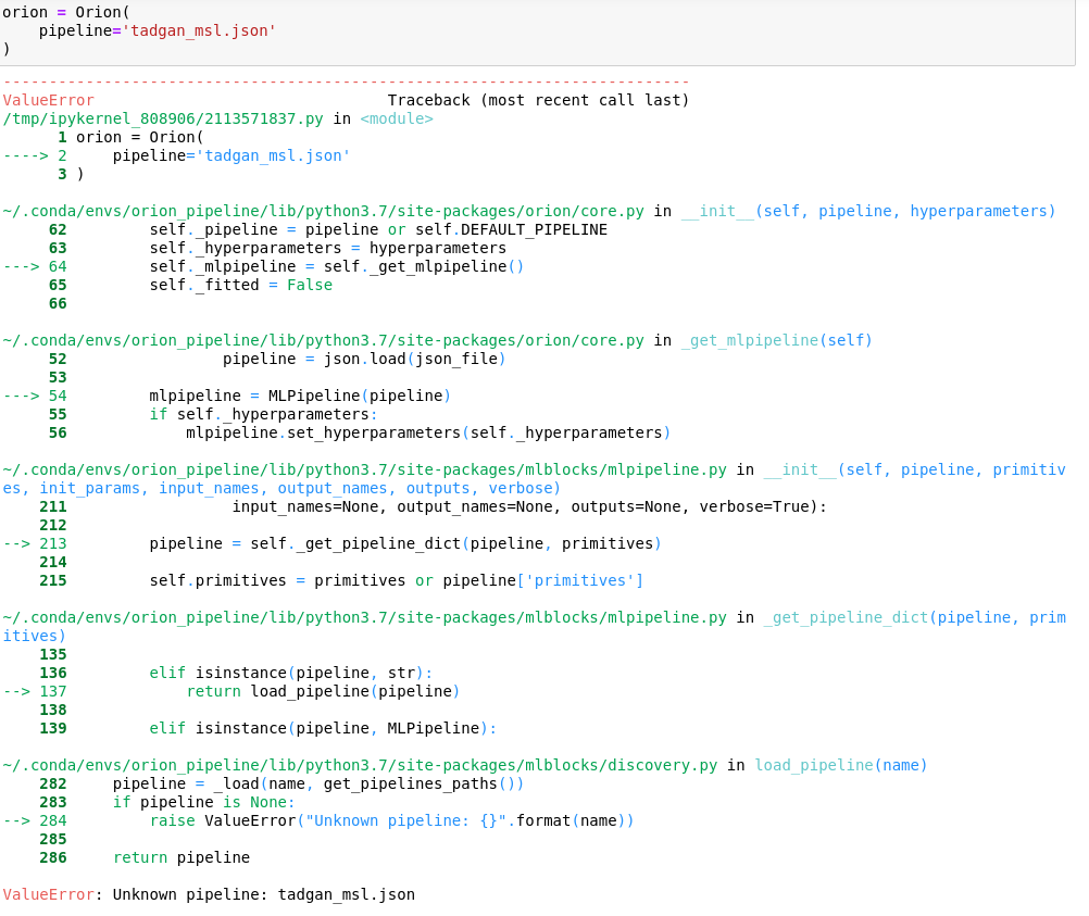 Cant get MSL verified pipeline to work · Issue #410 · sintel-dev/Orion · GitHub