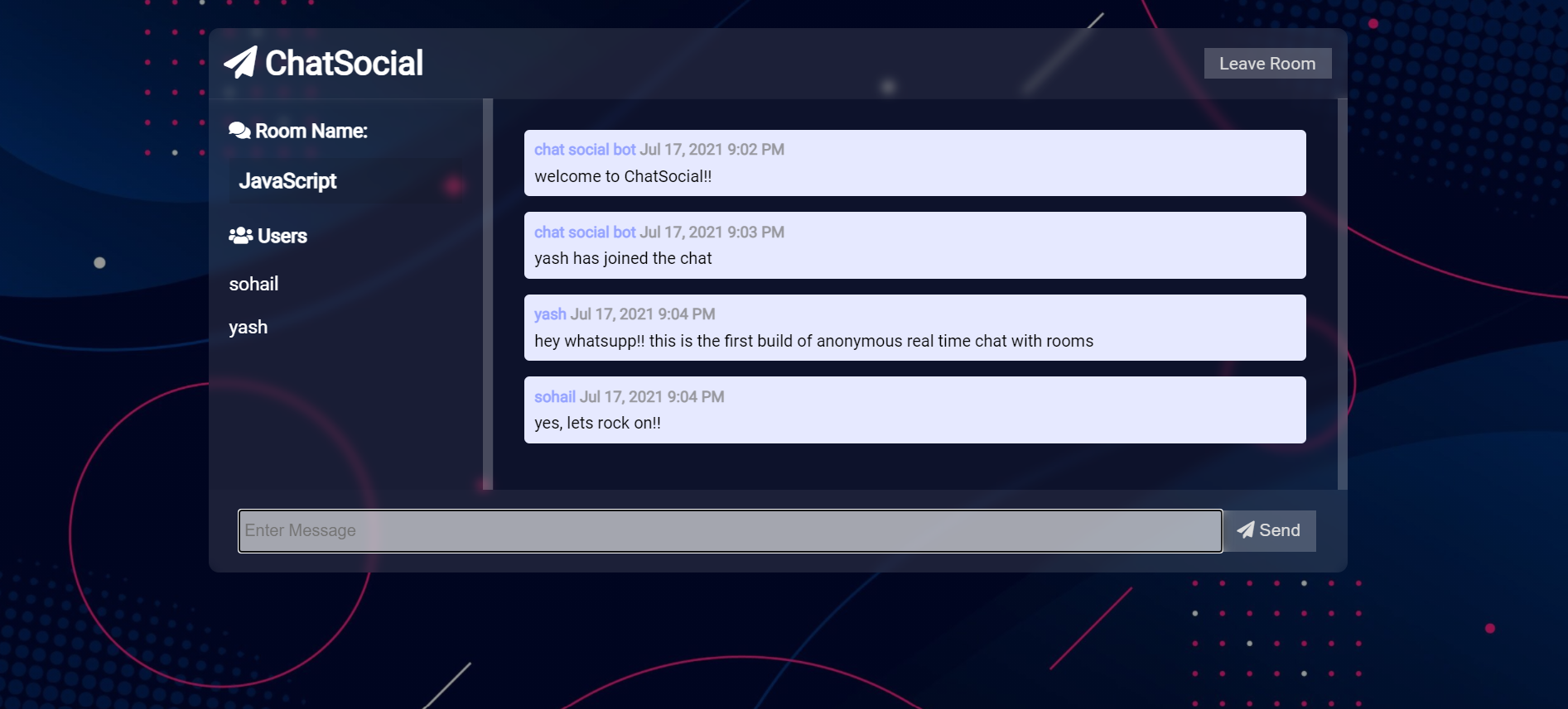 GitHub - sohail24/Social-Chat-Web-App: Realtime Anonymous Chat Application with Users and Rooms ...
