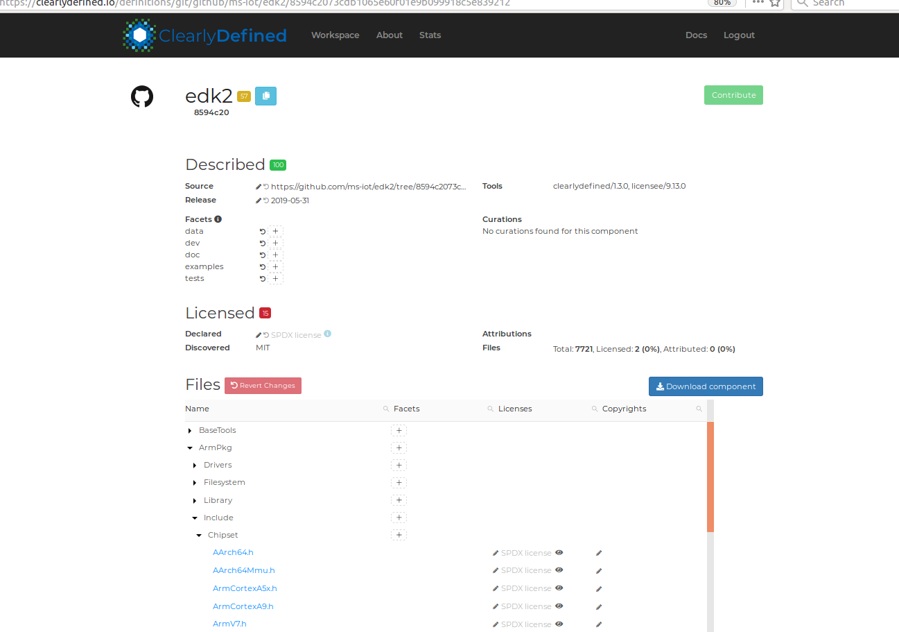 UI is not displaying license information · Issue #550 · clearlydefined/service · GitHub