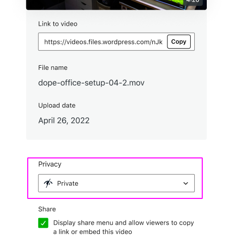 VideoPress: allow privacy setting on video details page · Issue #27164 · Automattic/jetpack · GitHub