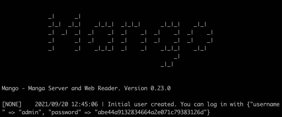 [Bug Report] Default login not given on first startup · Issue #234 · getmango/Mango · GitHub