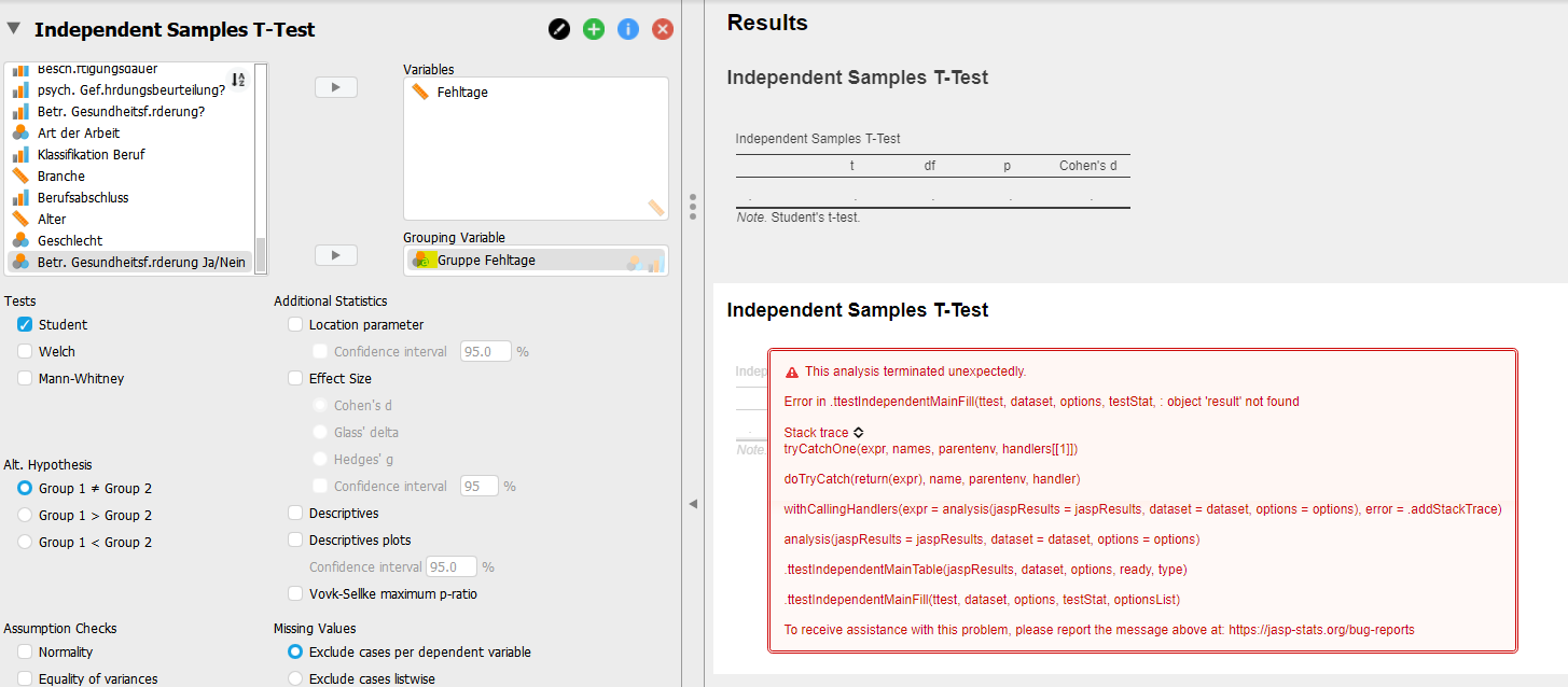 Analysis Terminated Bug Report · Issue #795 · jasp-stats/jasp-issues · GitHub
