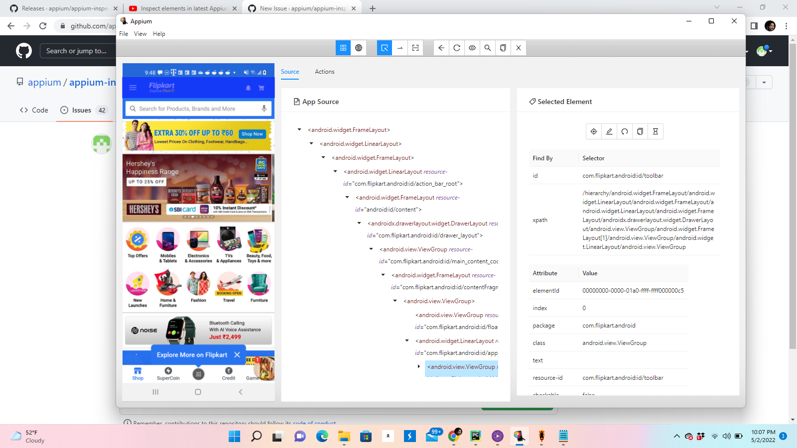Appium Inspector - The App Source doesn't have a vertical scroll bar ... Appium Inspector - The App Source doesn't have a vertical scroll bar ...