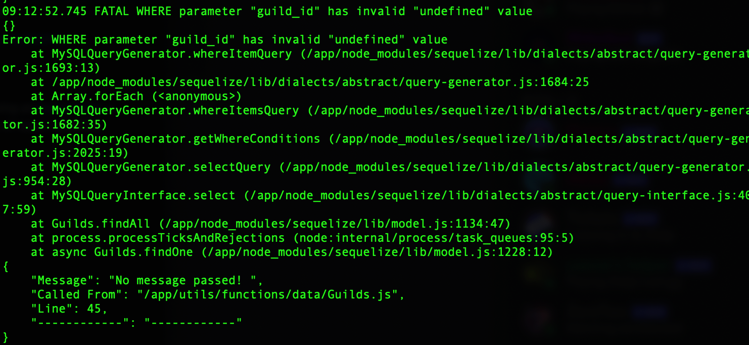 🐛 Bug Where Parameter Guildid Has Invalid Undefined Value · Issue 708 · Mittelbots 