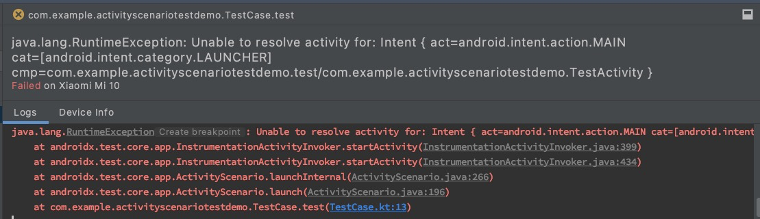 Got AssertionError while launching a activity by ActivityScenario.launch · Issue #1199 · android ...