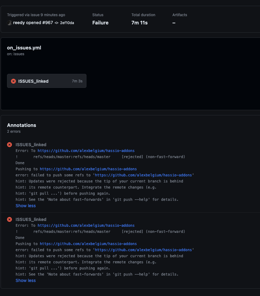 🐛 ISSUES_linked "Commit if needed" fails · Issue #969 · alexbelgium/hassio-addons · GitHub