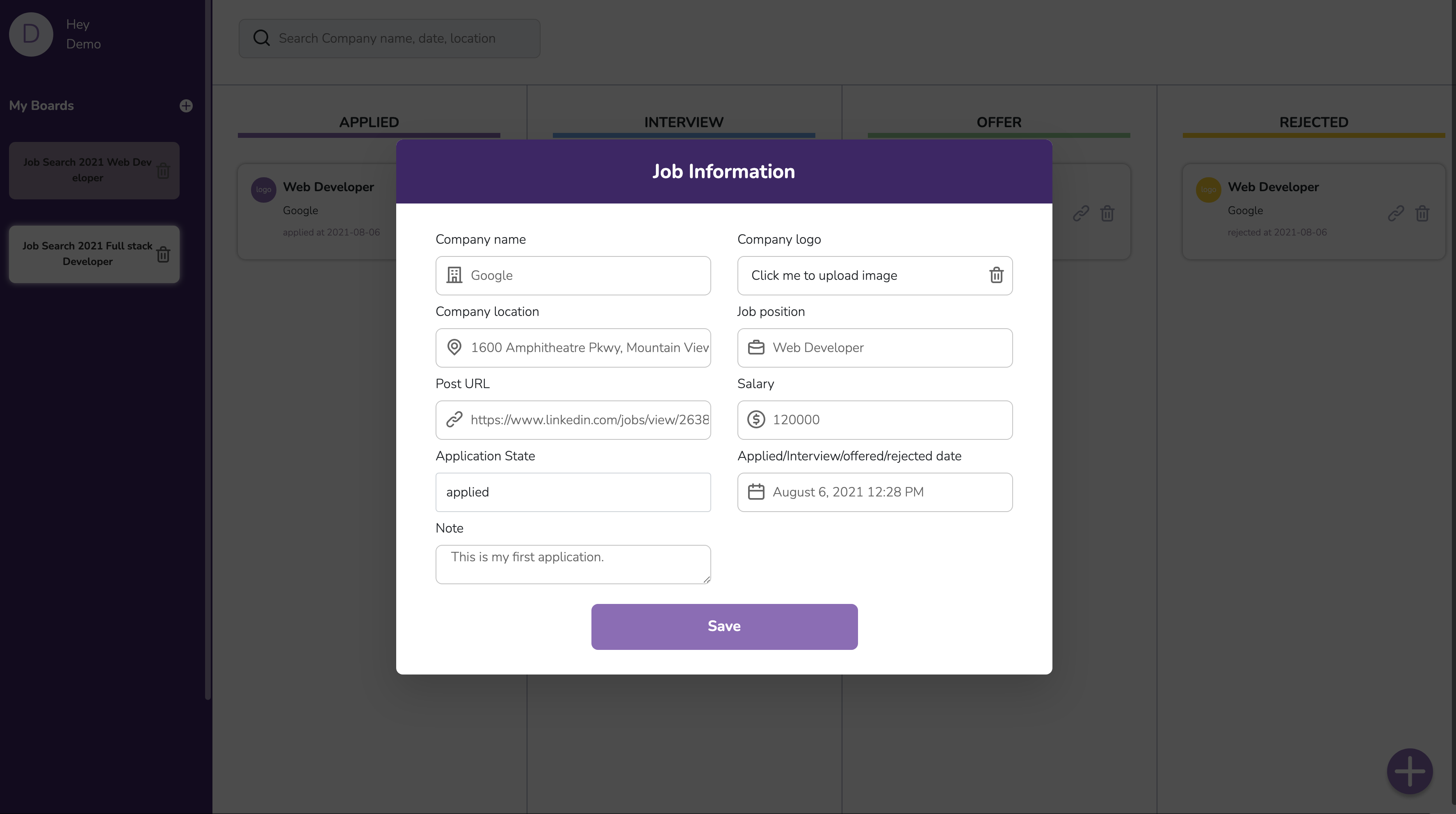 GitHub - JanaeCui/JobTracker